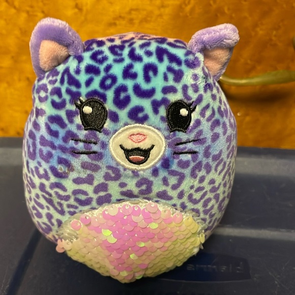 Squishmallows | Toys | Euc Kat The Cheetah Pinkpurple With Sequins ...